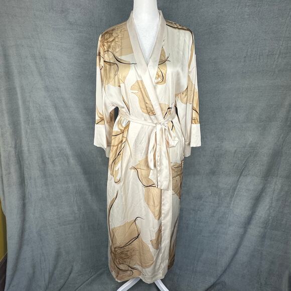 Soma | Intimates & Sleepwear | Soma Robe Womens Sm Cream Chiffon Floral ...